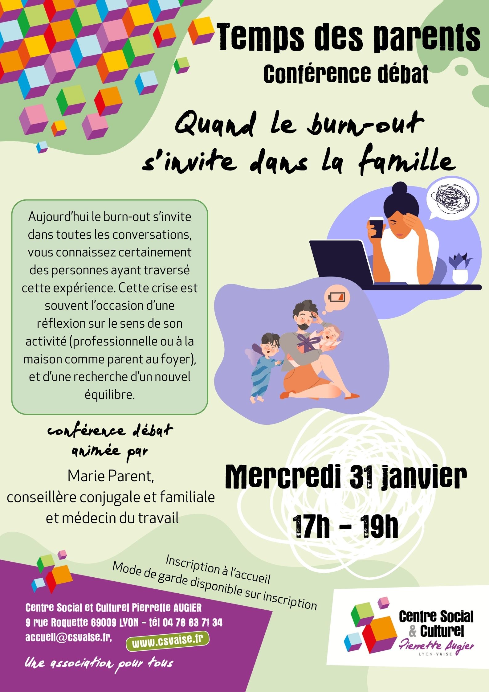 Temps des parents - Centre Social & Culturel Pierrette Augier Lyon - Vaise